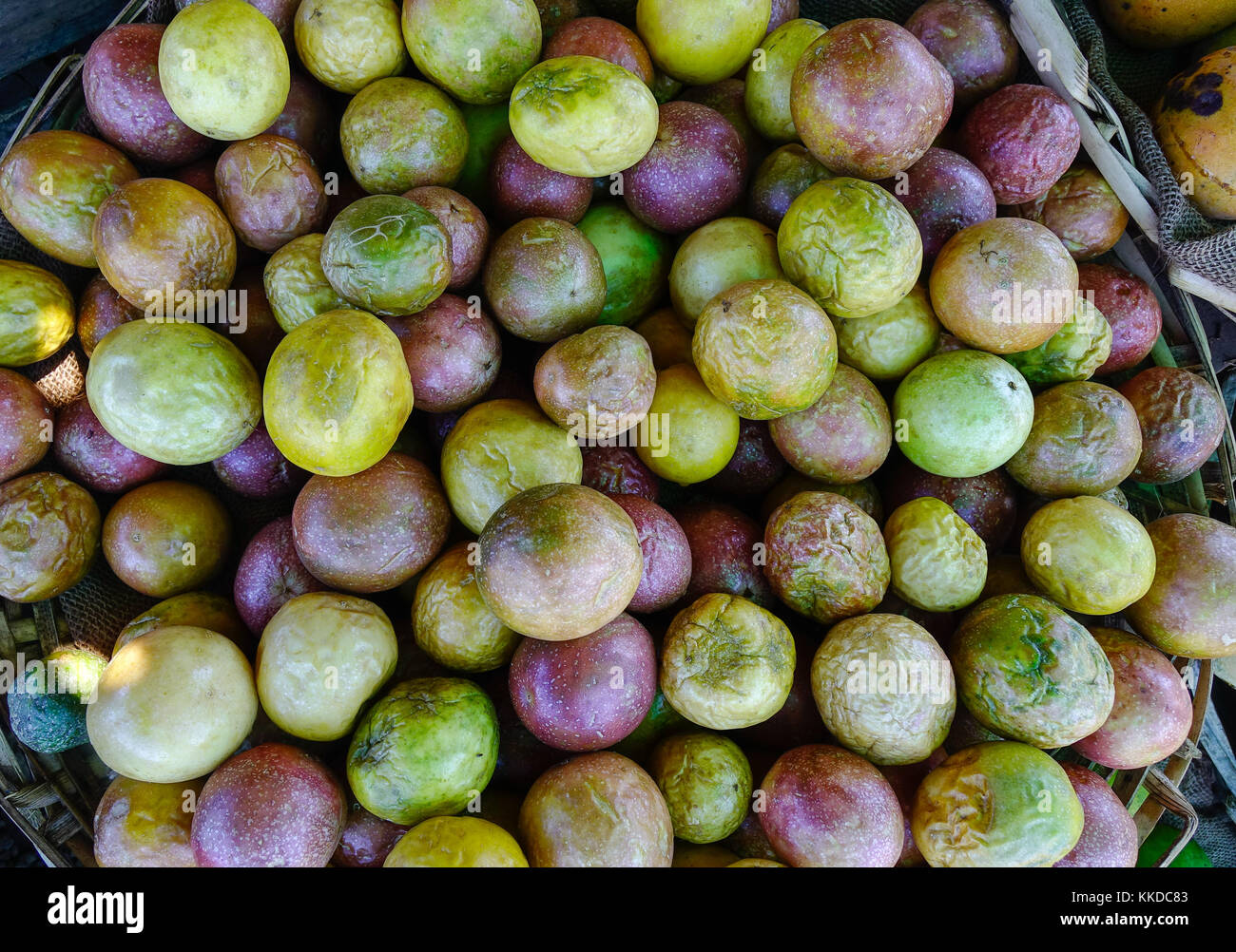 Fresh passion fruit maracuya (maracuja) at the local market in ...