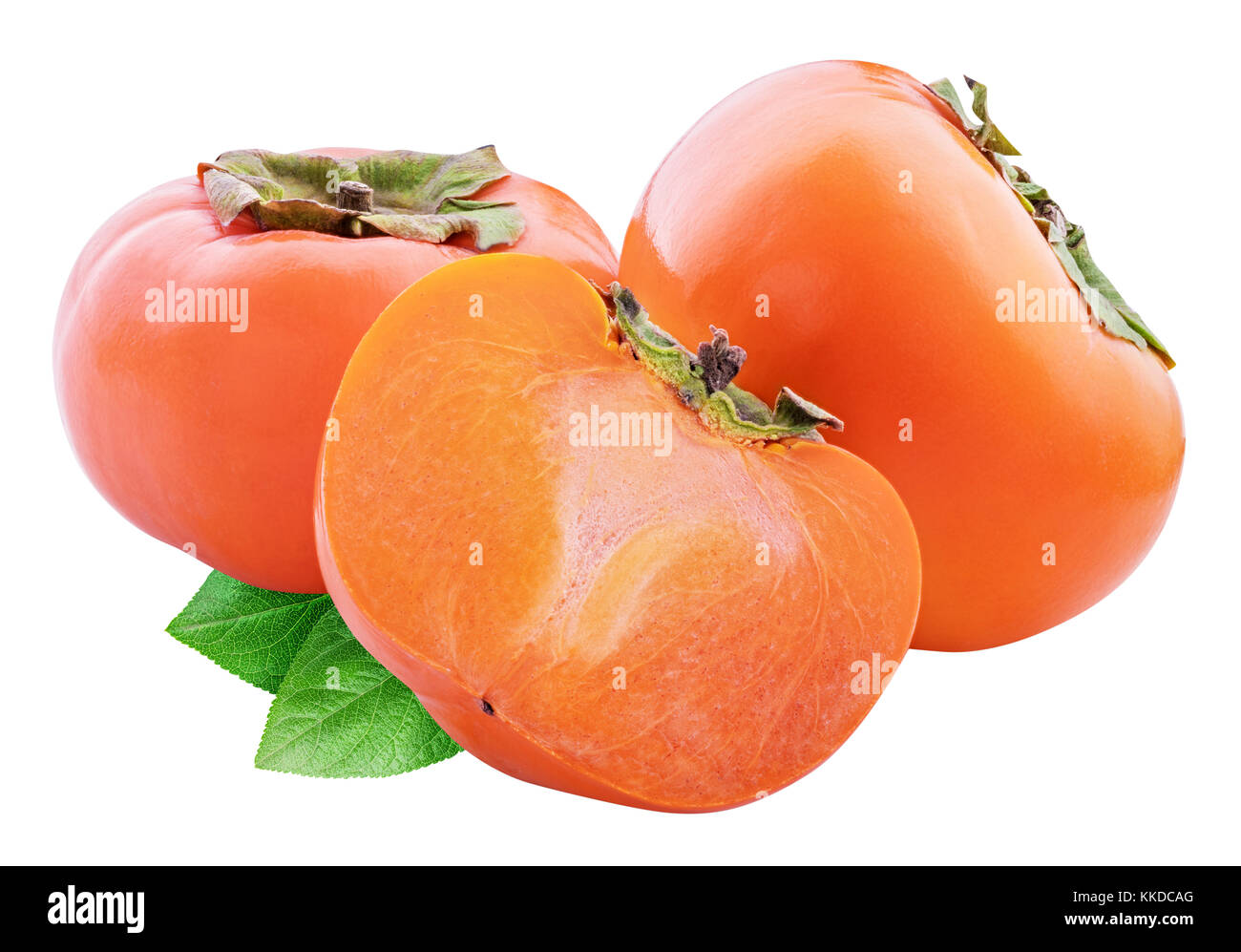 Fresh persimmon isolated on white background with clipping path Stock ...