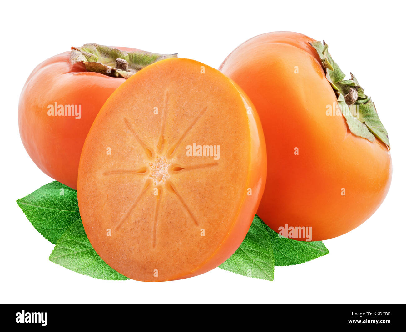 Fresh persimmon isolated on white background with clipping path Stock ...