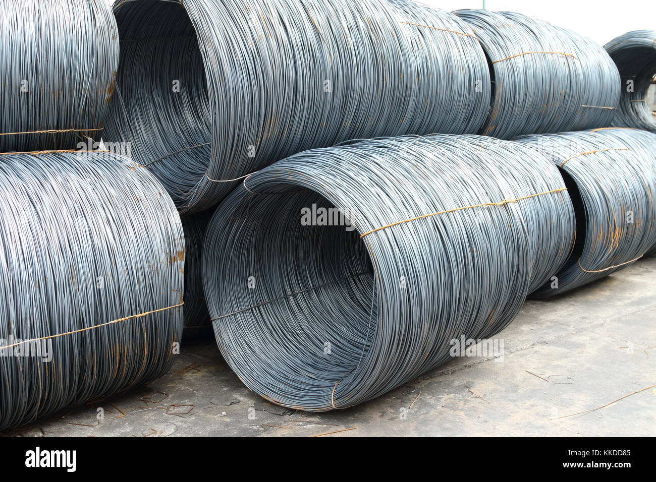 Large coil of Aluminum wire Stock Photo - Alamy