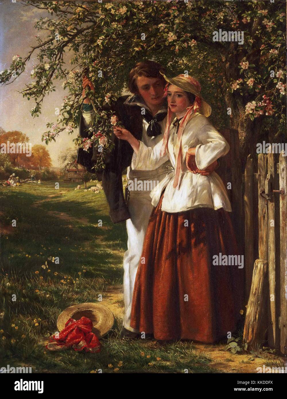 An old vintage portrait painting Stock Photo - Alamy