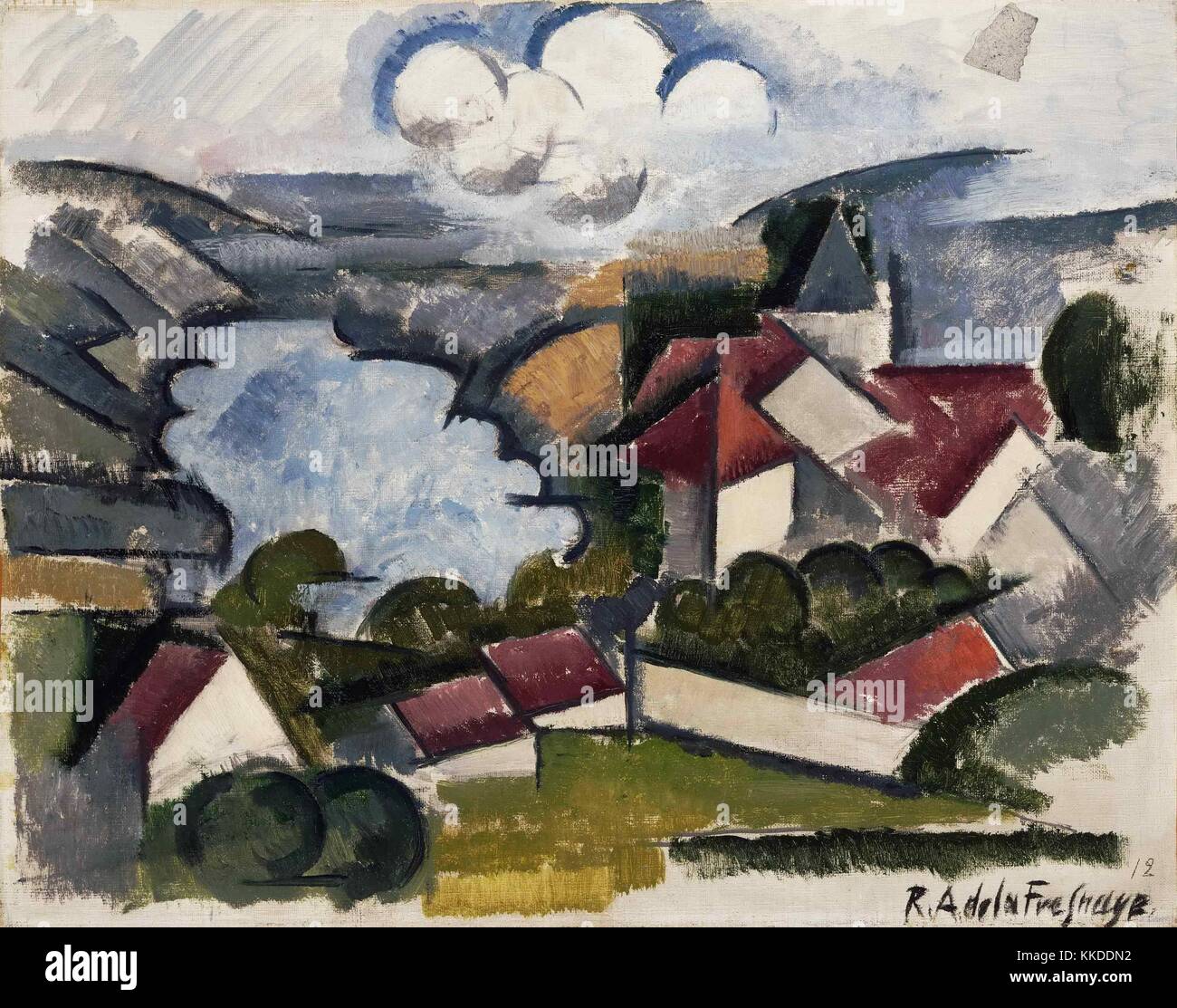 abstract village illustration Stock Photo - Alamy