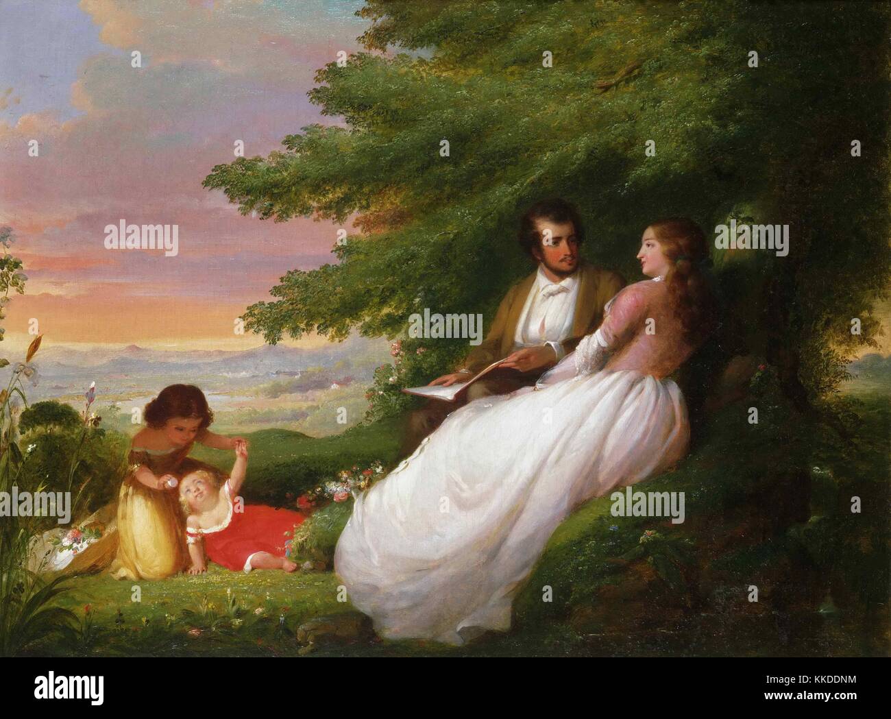 An old vintage portrait painting Stock Photo - Alamy