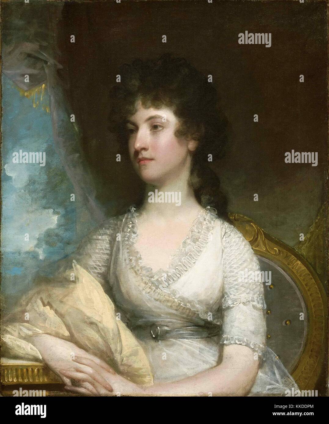 An old vintage portrait painting Stock Photo - Alamy