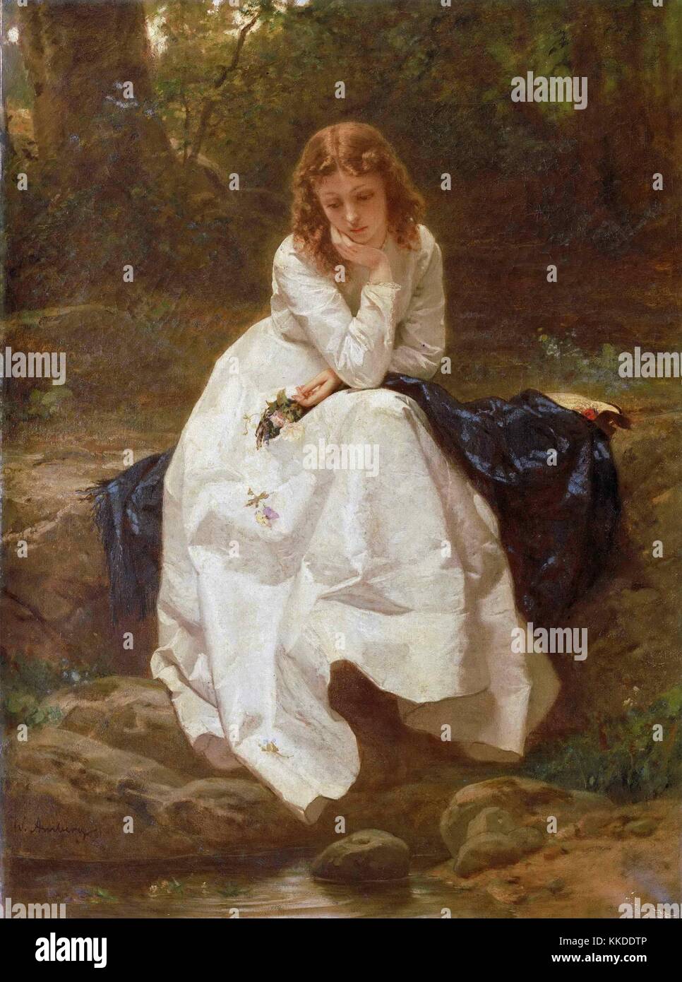 An old vintage portrait painting Stock Photo - Alamy
