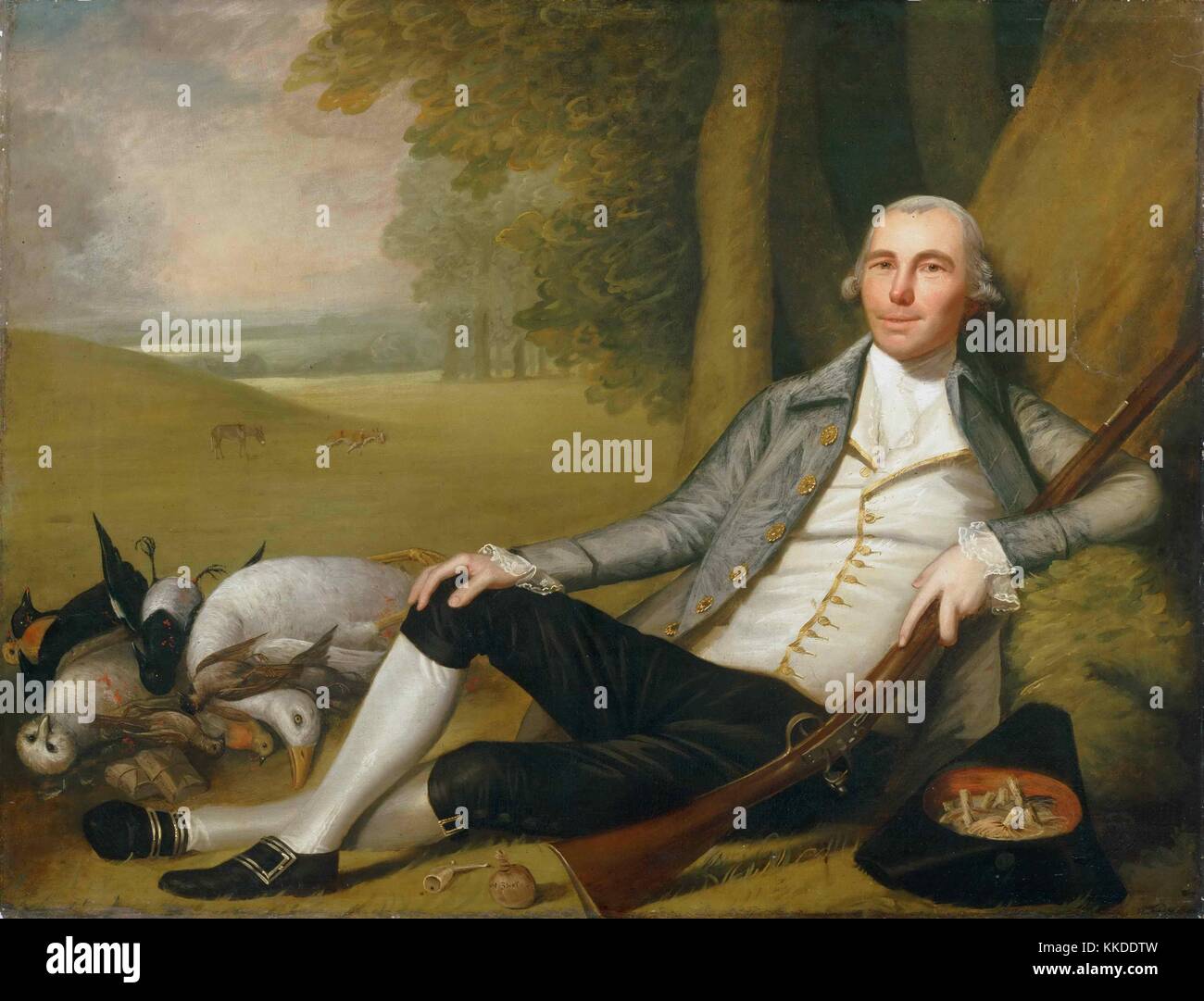 An old vintage portrait painting Stock Photo - Alamy