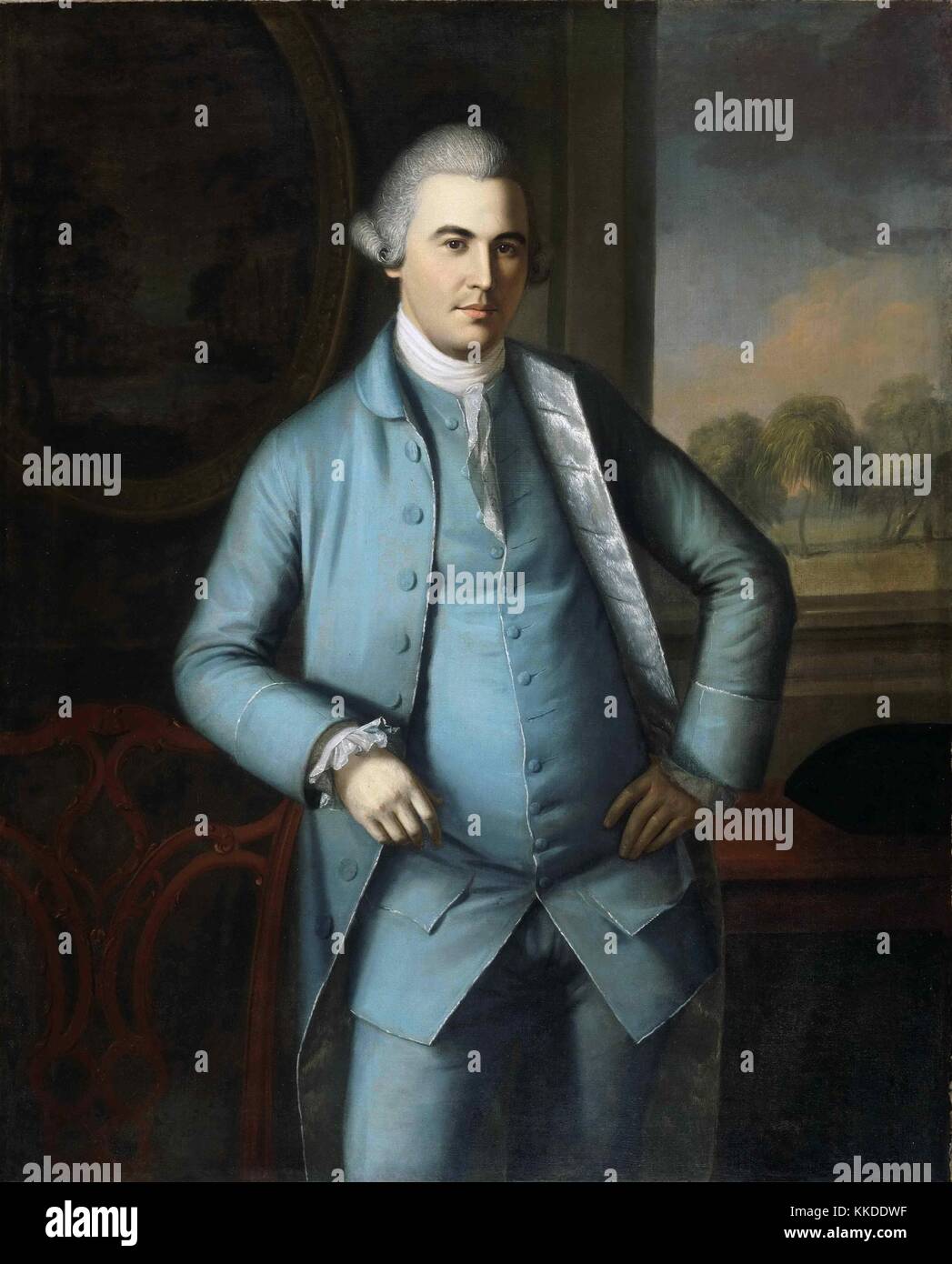 An old vintage portrait painting Stock Photo - Alamy
