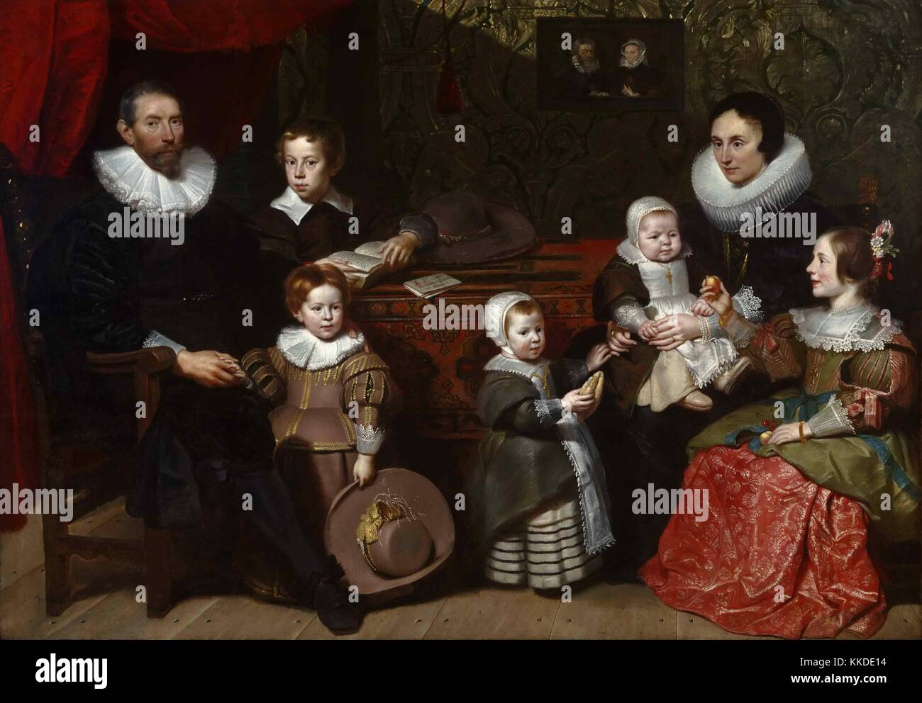 An old vintage portrait painting Stock Photo - Alamy