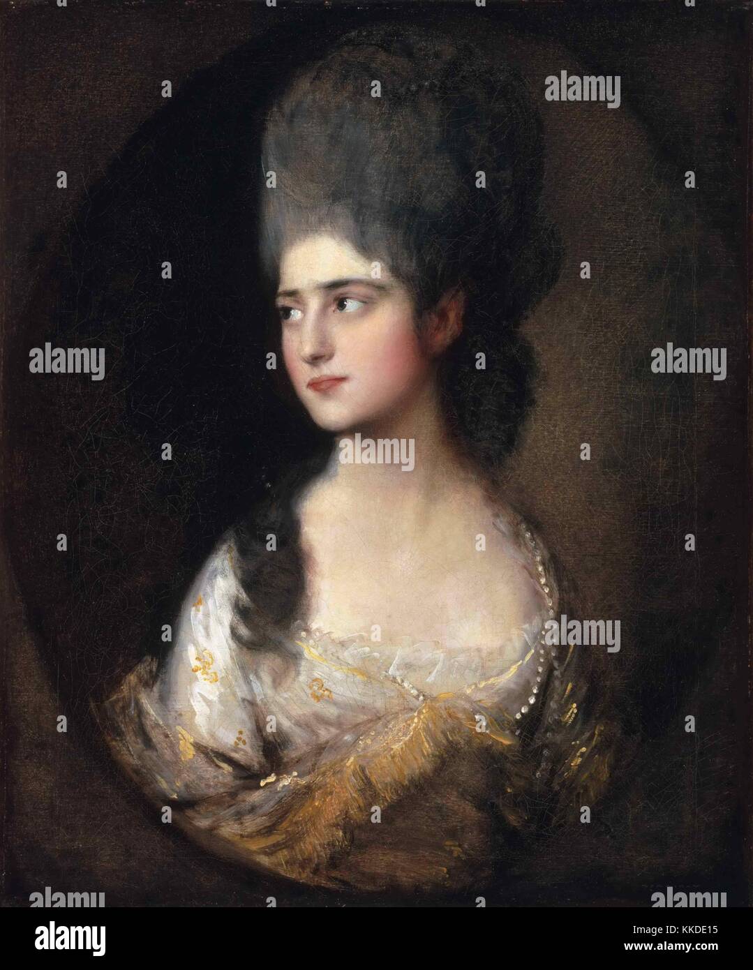 An old vintage portrait painting Stock Photo - Alamy