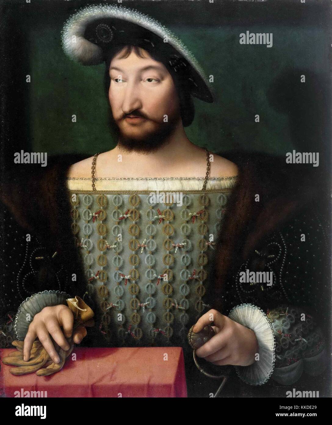 An old vintage portrait painting Stock Photo - Alamy