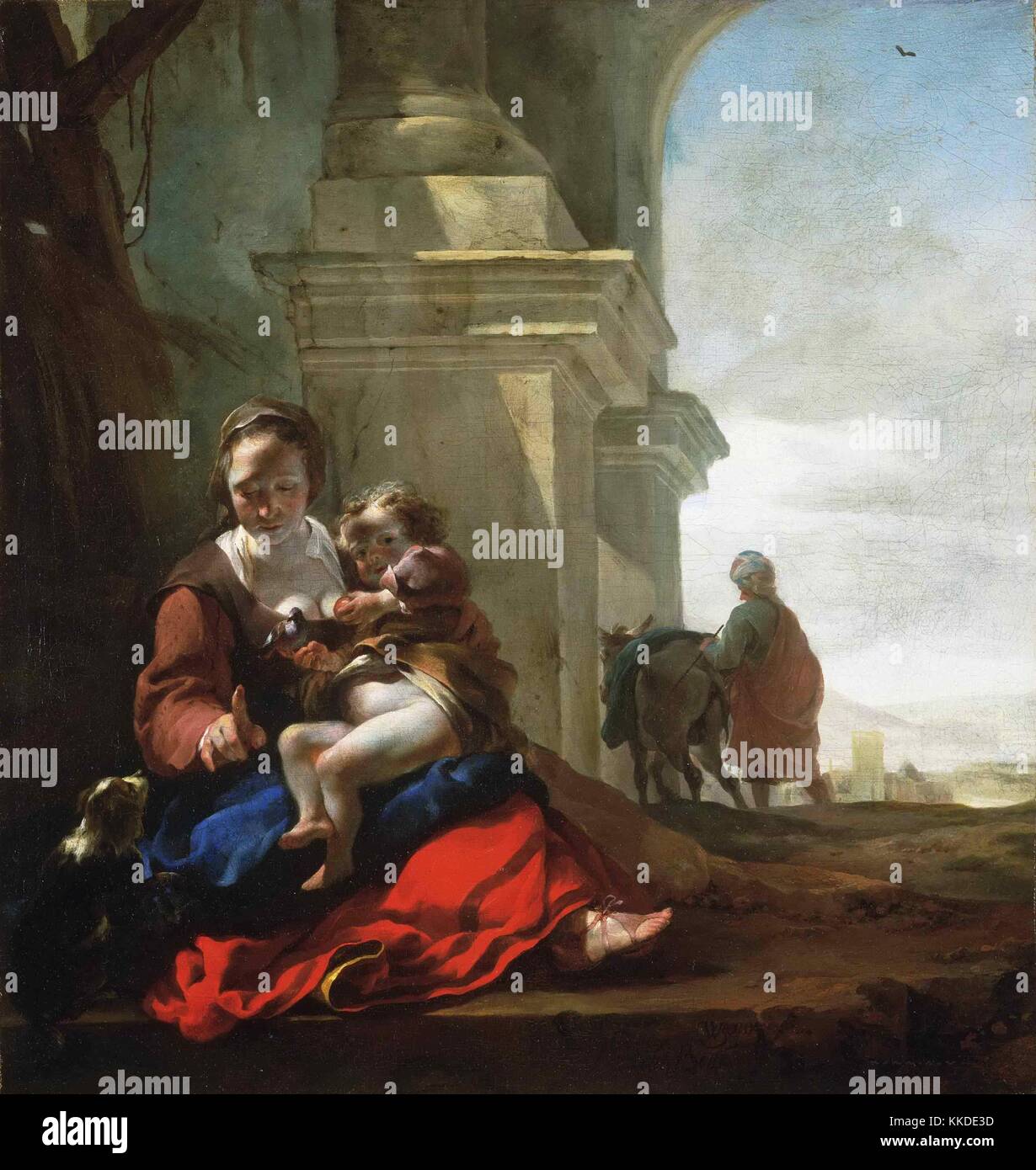 An old vintage portrait painting Stock Photo - Alamy