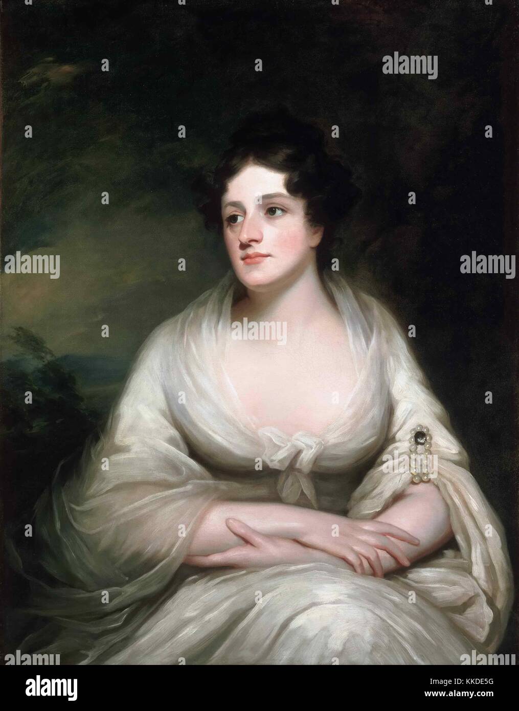 An old vintage portrait painting Stock Photo - Alamy