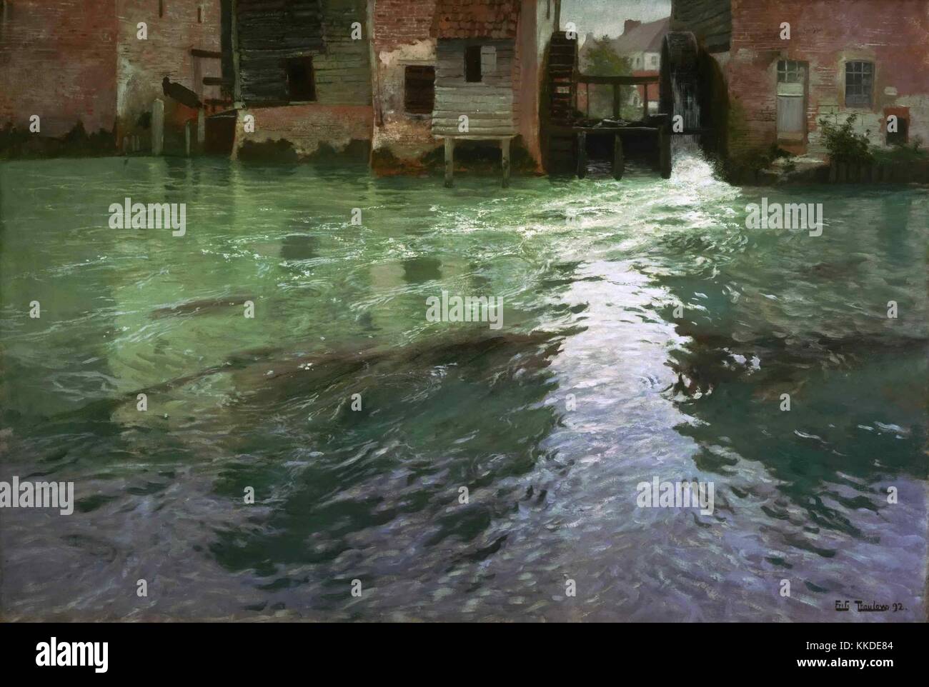 painting of water with light and shadow Stock Photo - Alamy