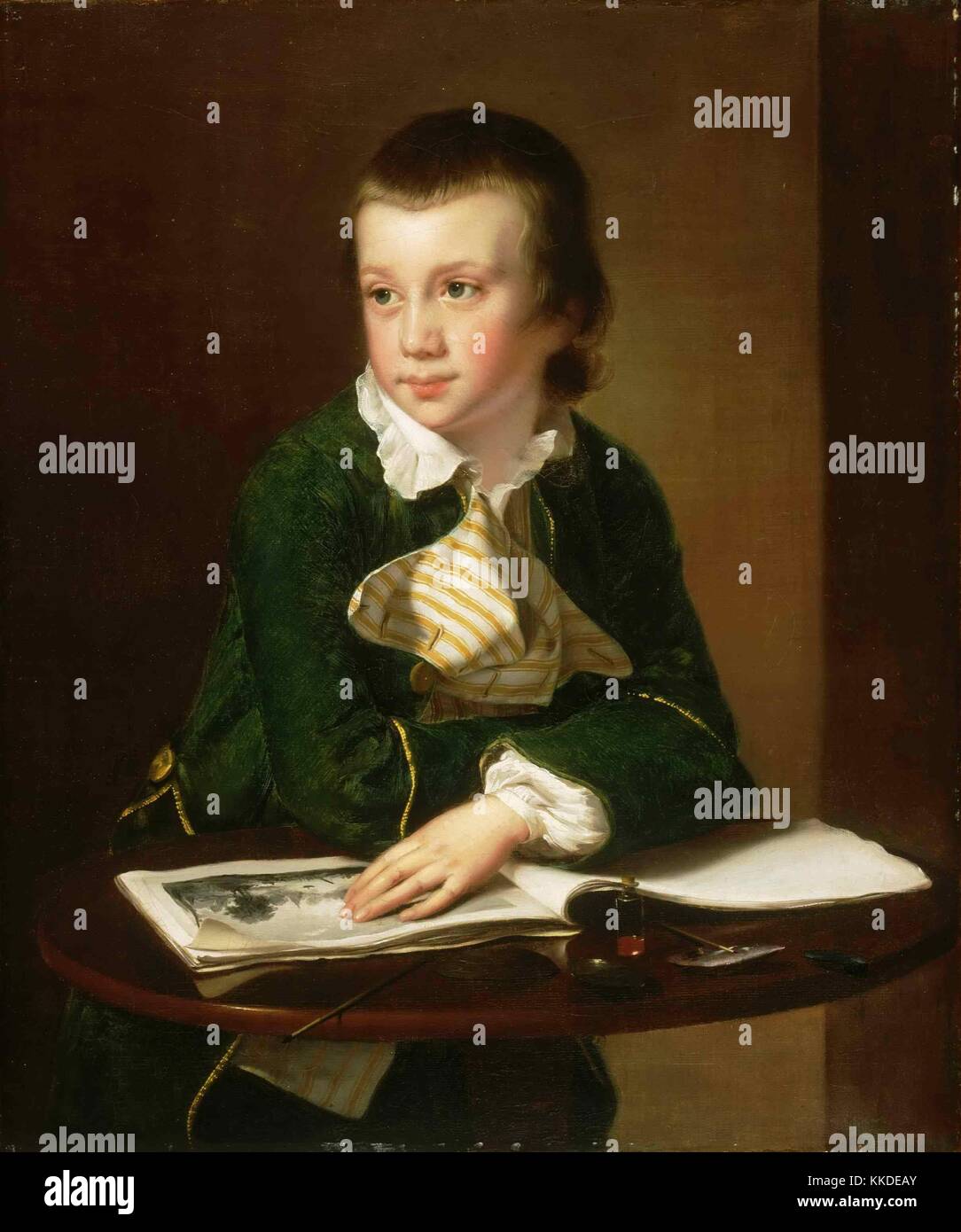 An old vintage portrait painting Stock Photo - Alamy