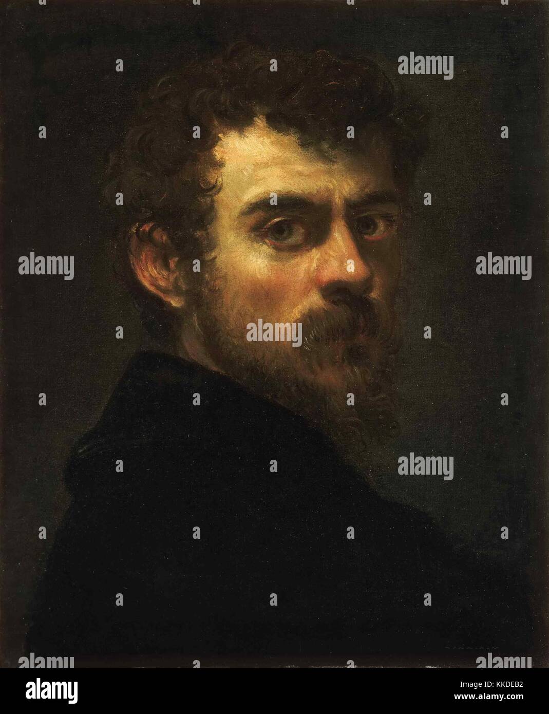 An old vintage portrait painting Stock Photo - Alamy