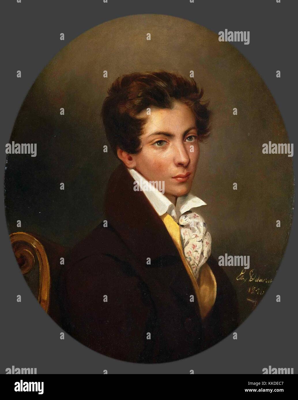 An old vintage portrait painting Stock Photo - Alamy