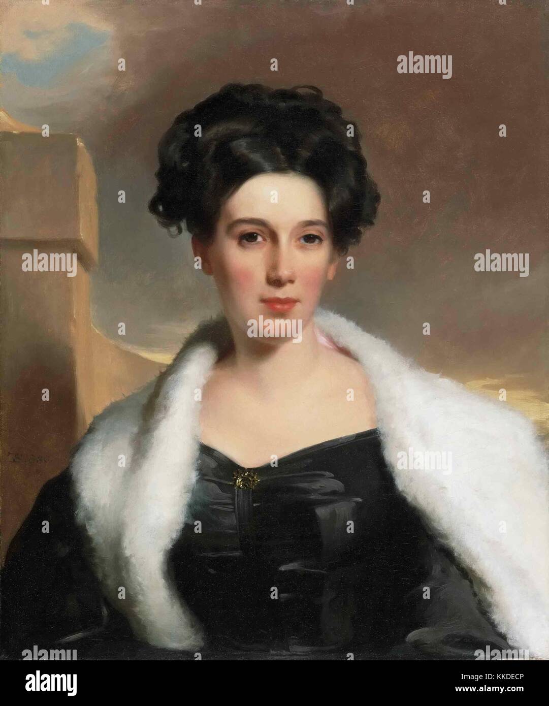 An old vintage portrait painting Stock Photo - Alamy