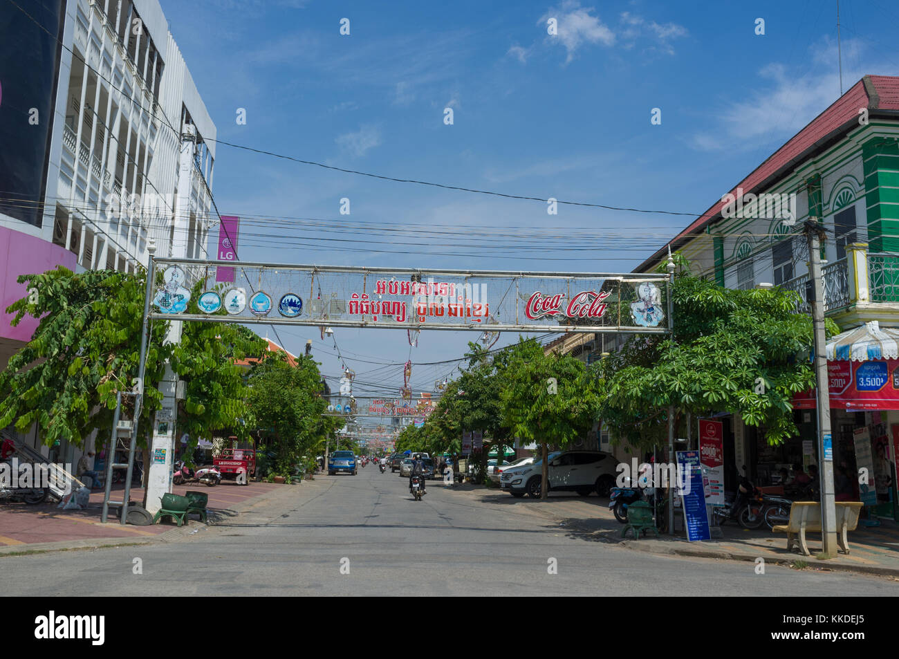French colonial buildings and Chinese shophouses along street 1 of ...