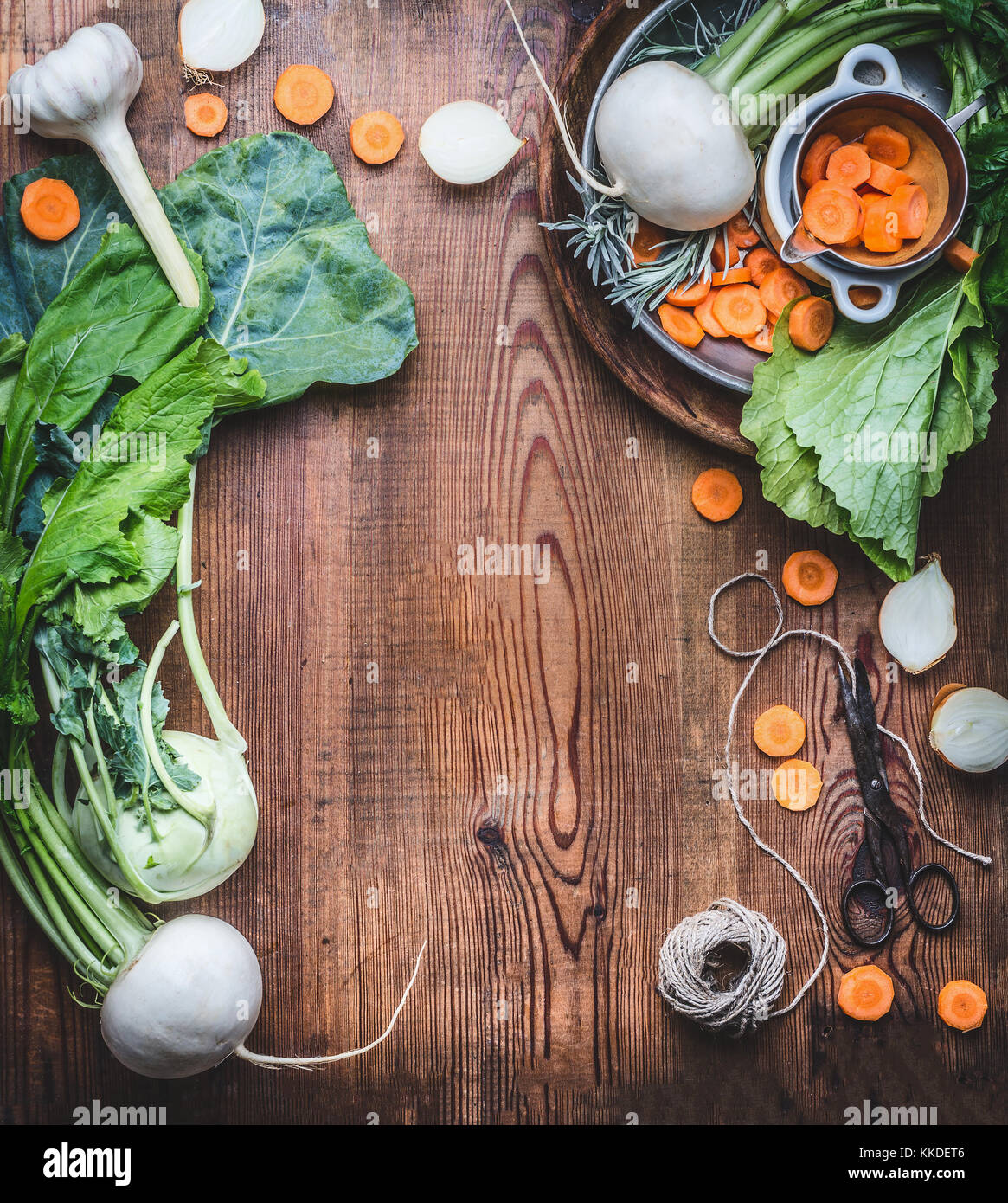 Vegetarian food background with fresh organic local vegetables on ...
