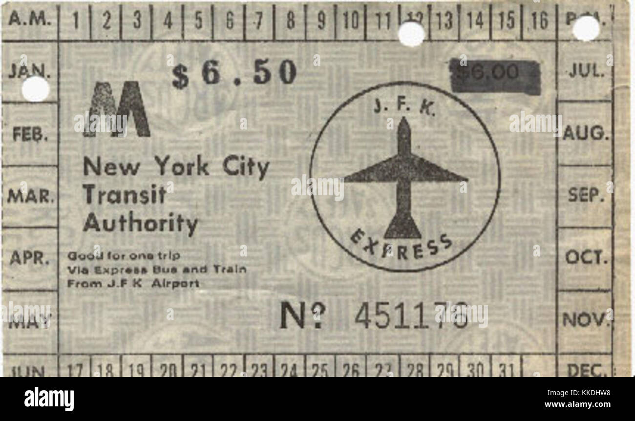 JFK Express ticket Stock Photo - Alamy