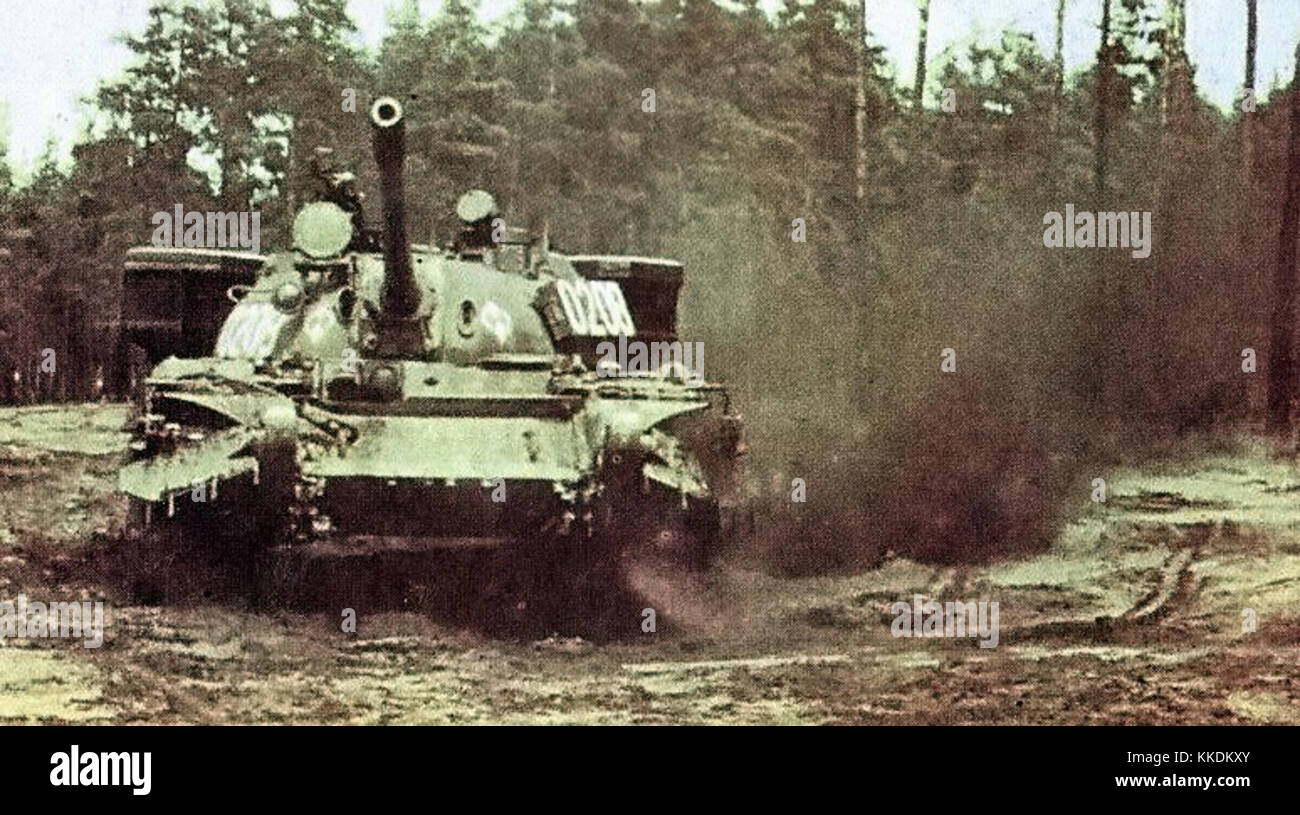 Polish T-55A-based engineering tank with KMT-4 Stock Photo - Alamy