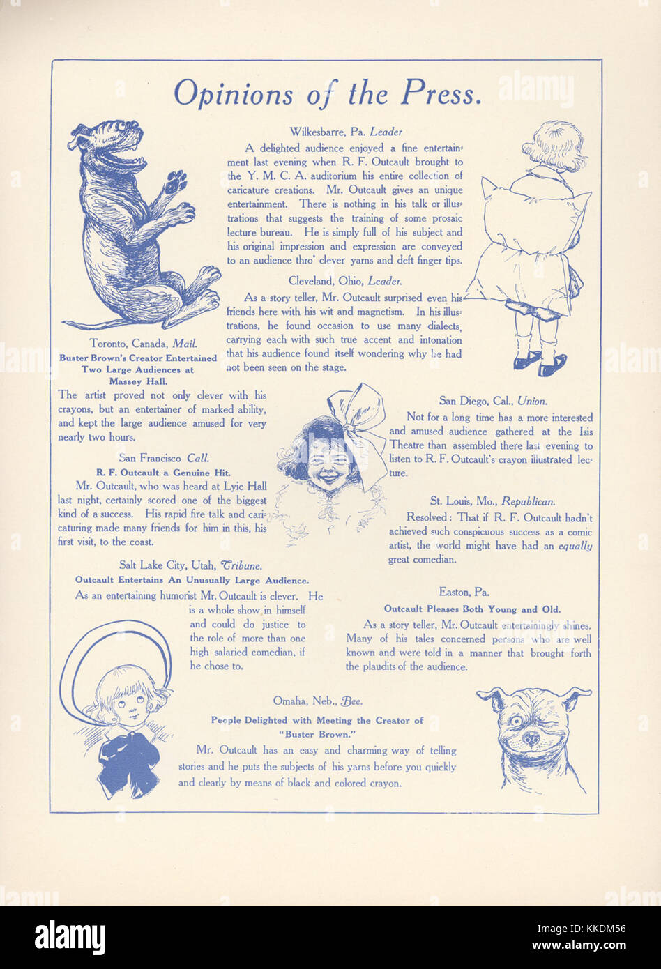 R F Outcault Funny Pictures lectures 3 Stock Photo - Alamy