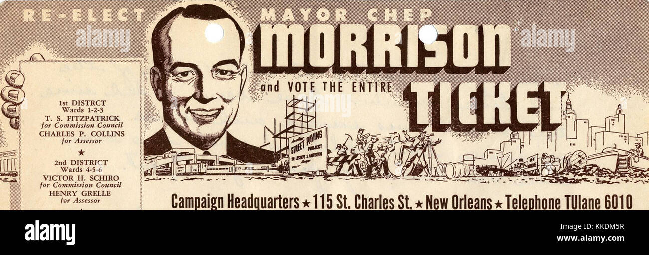 Re-Elect Chep Morrison 1950 Letterhead Stock Photo - Alamy
