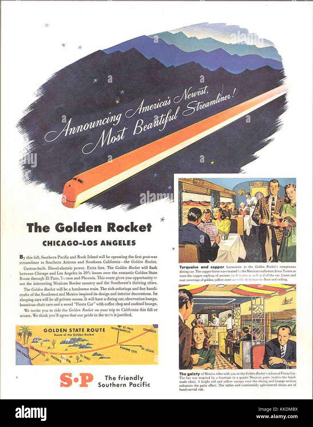 SP Golden Rocket Ad Stock Photo - Alamy