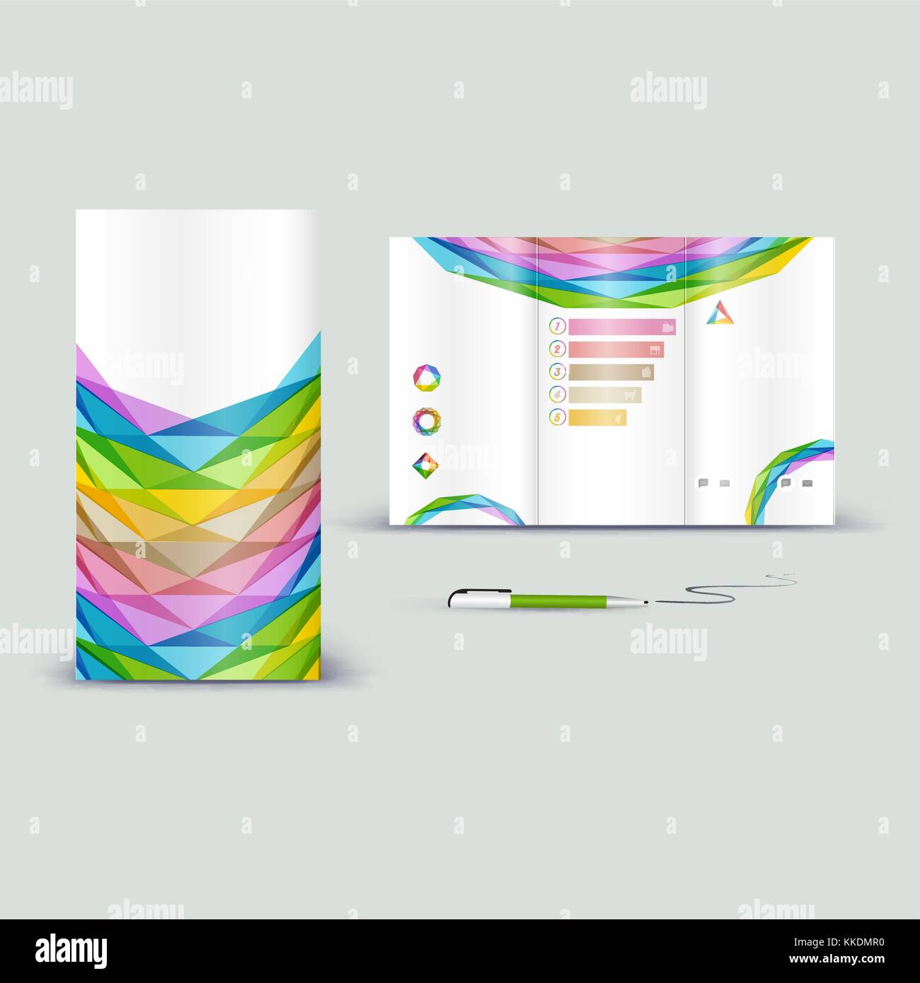 Corporate booklet promotion template with color elements. Vector ...