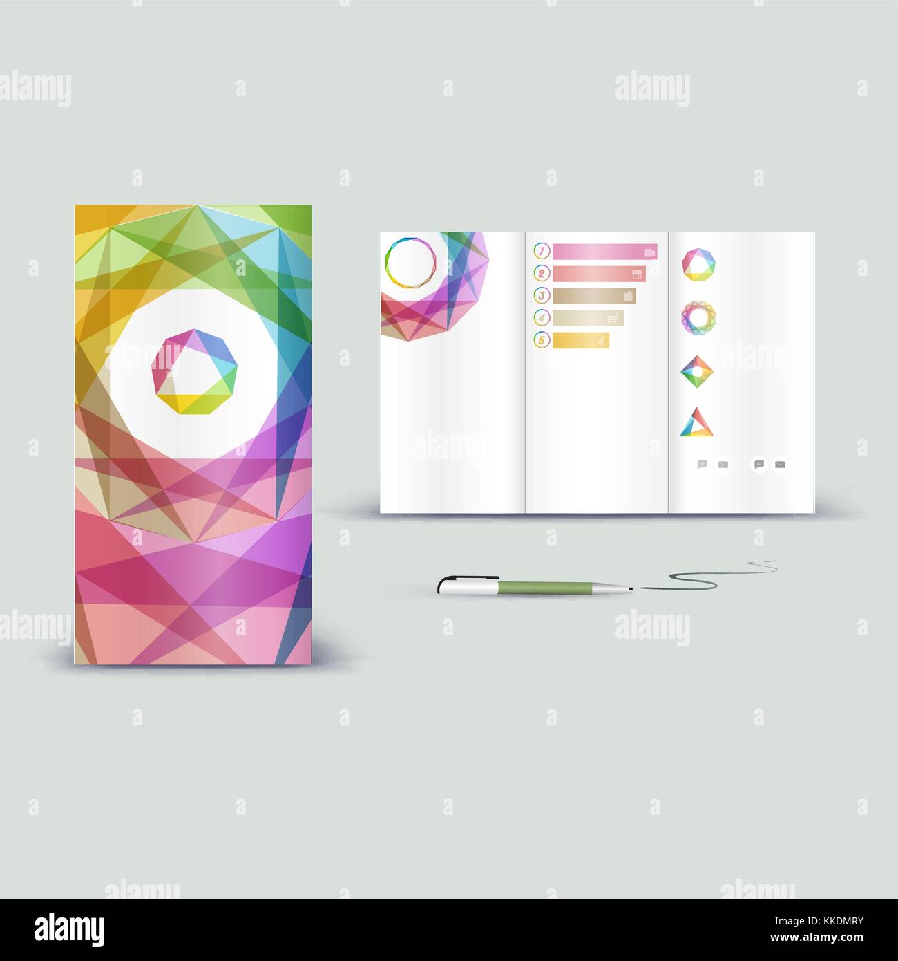 Corporate booklet promotion template with color elements. Vector ...
