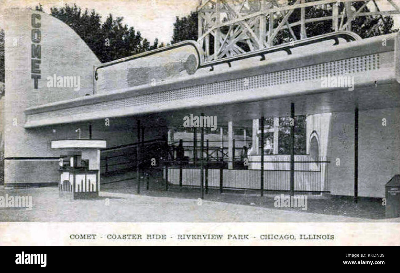 The Comet roller coaster at Riverview Park Chicago Stock Photo - Alamy