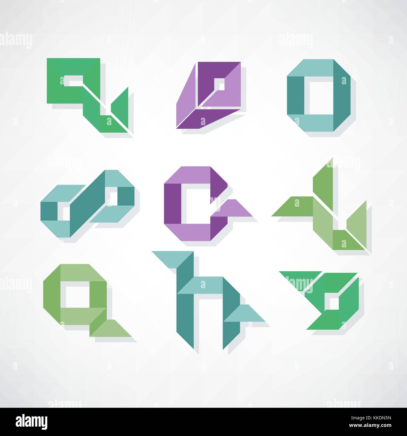 Set of symbol and shapes. Trendy icons and logotypes. Business signs ...