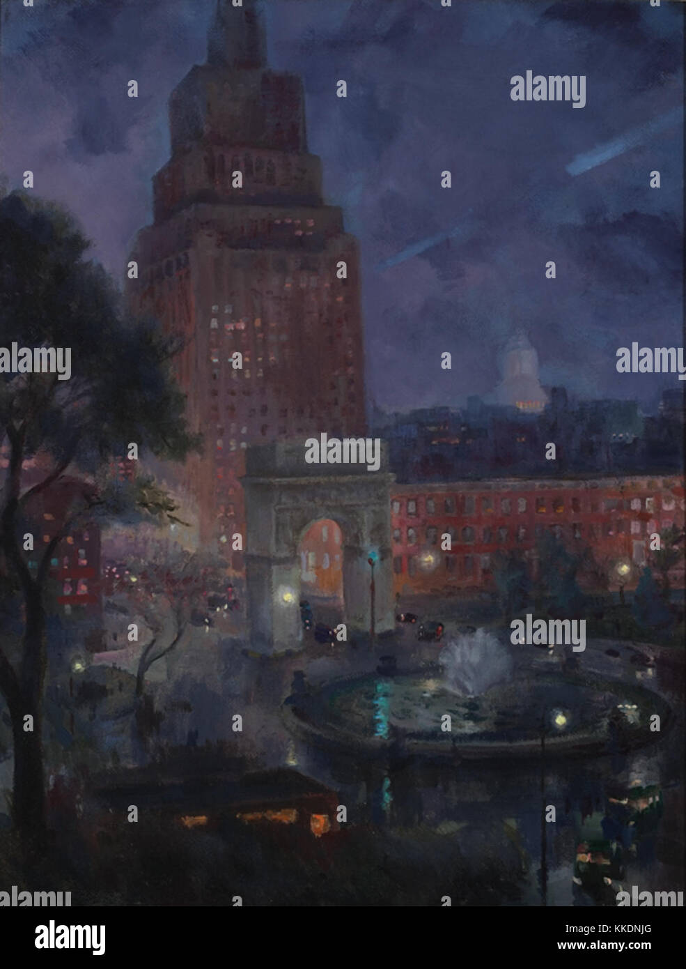 Wet night washington square hi-res stock photography and images - Alamy