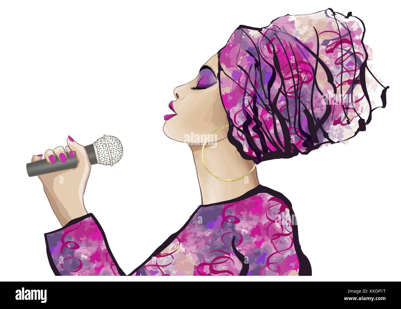 African Jazz singer - vector illustration Stock Vector Image & Art - Alamy