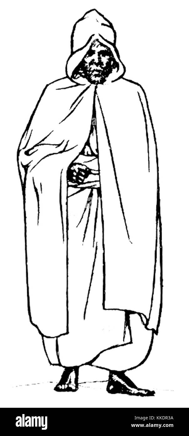 An image or reference to the traditional burnoose, a distinctive hooded ...