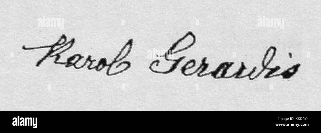 Karol Gerardis signature Stock Photo - Alamy