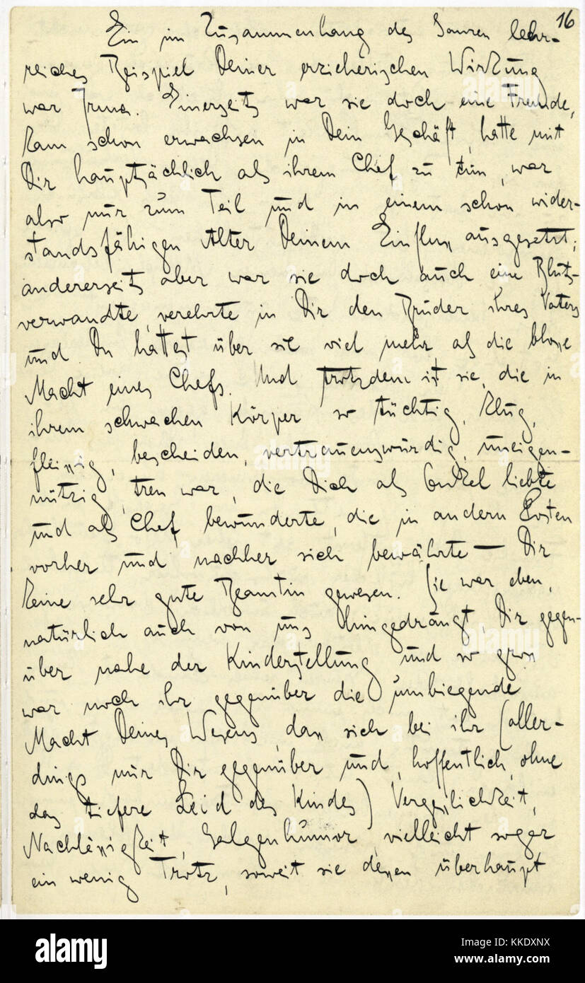 A letter from Franz Kafka to his father, illustrating the writer's ...
