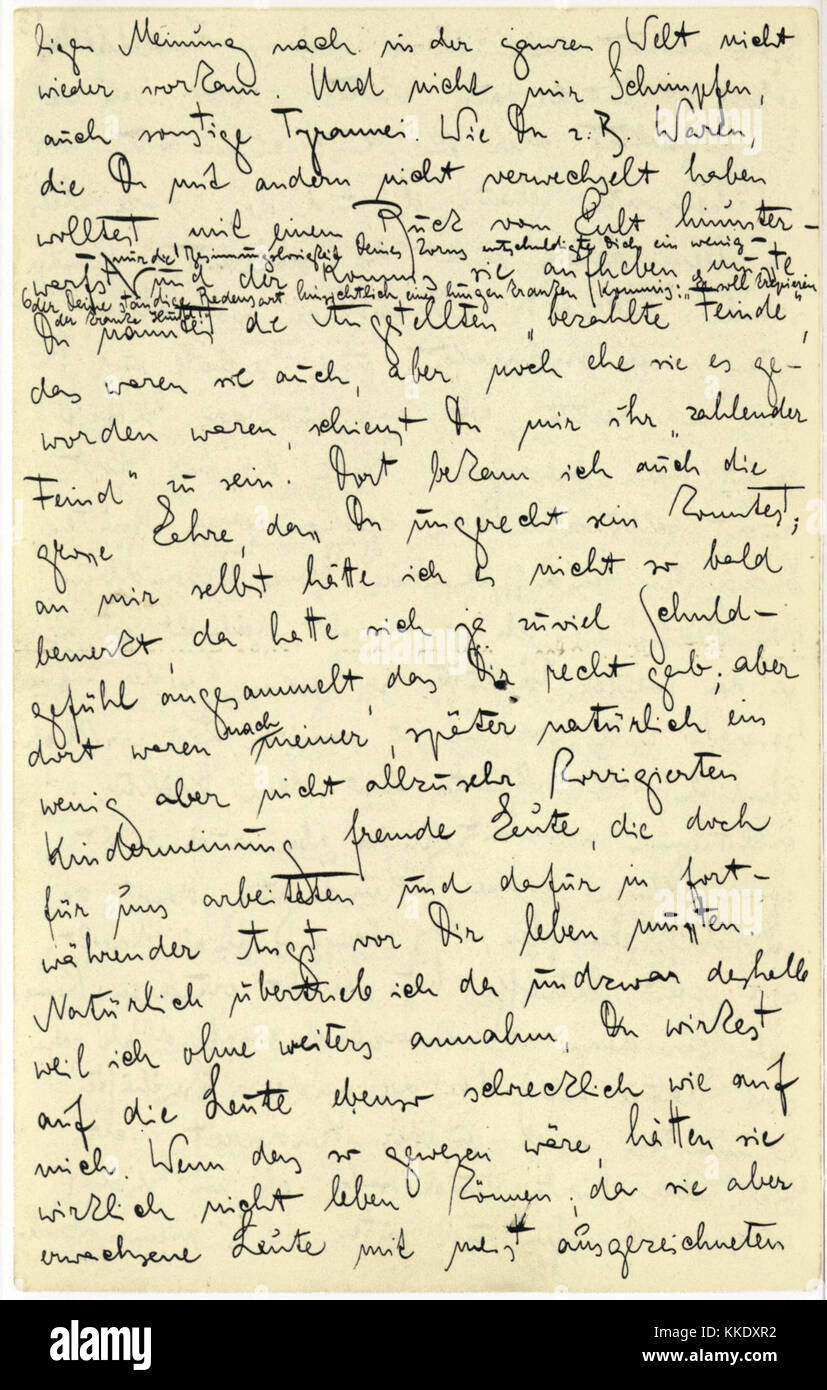 A page from Franz Kafka's *Brief an den Vater* (Letter to His Father ...