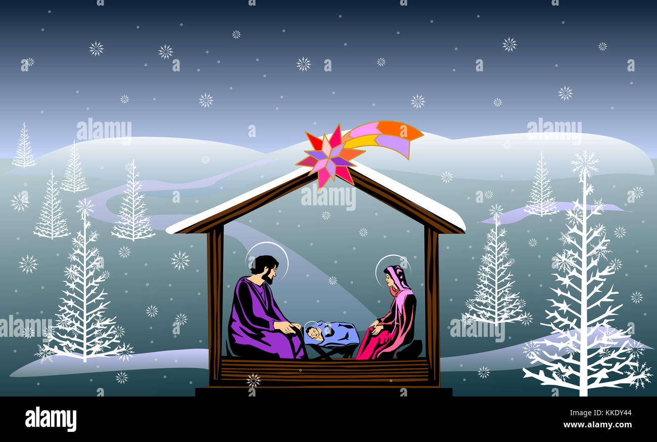 Christmas Nativity Scene Stock Photo - Alamy