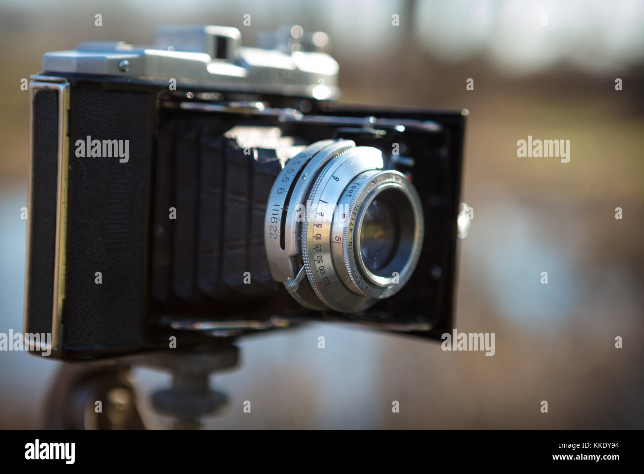 A circa 1949 folding Karoron 120 film camera Stock Photo - Alamy