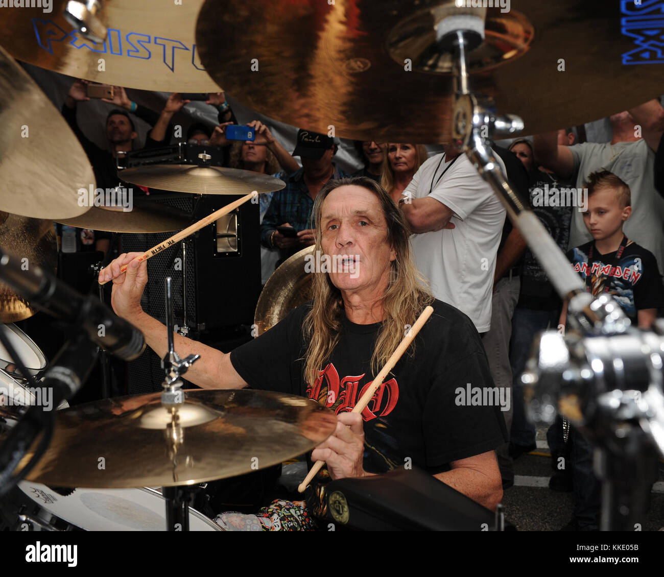 COCONUT CREEK, FL - DECEMBER 05: Nicko McBrain of Iron Maiden performs ...