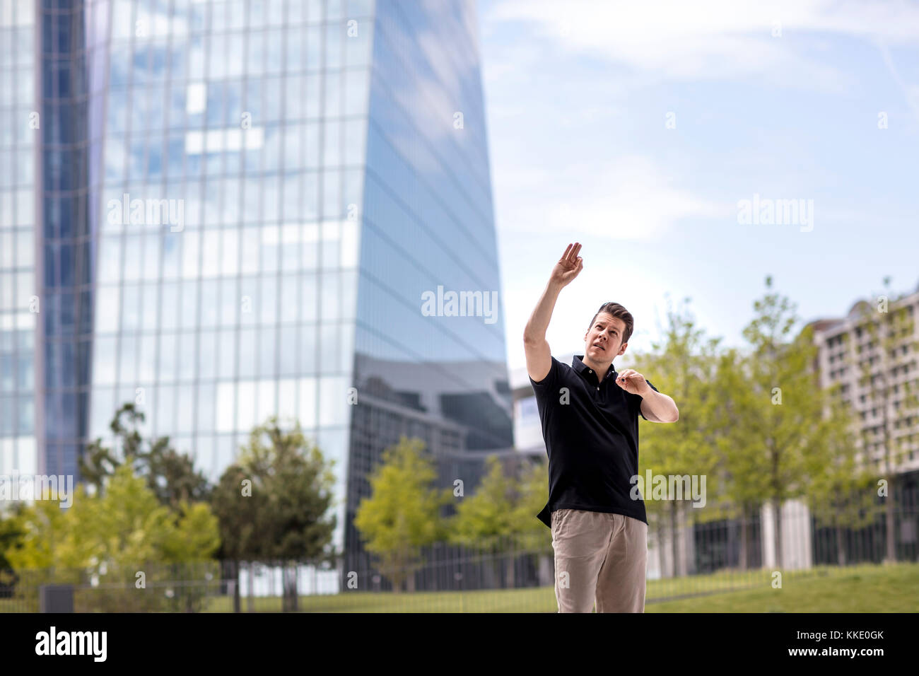 Man demonstrating hand gestures in hi-res stock photography and images ...
