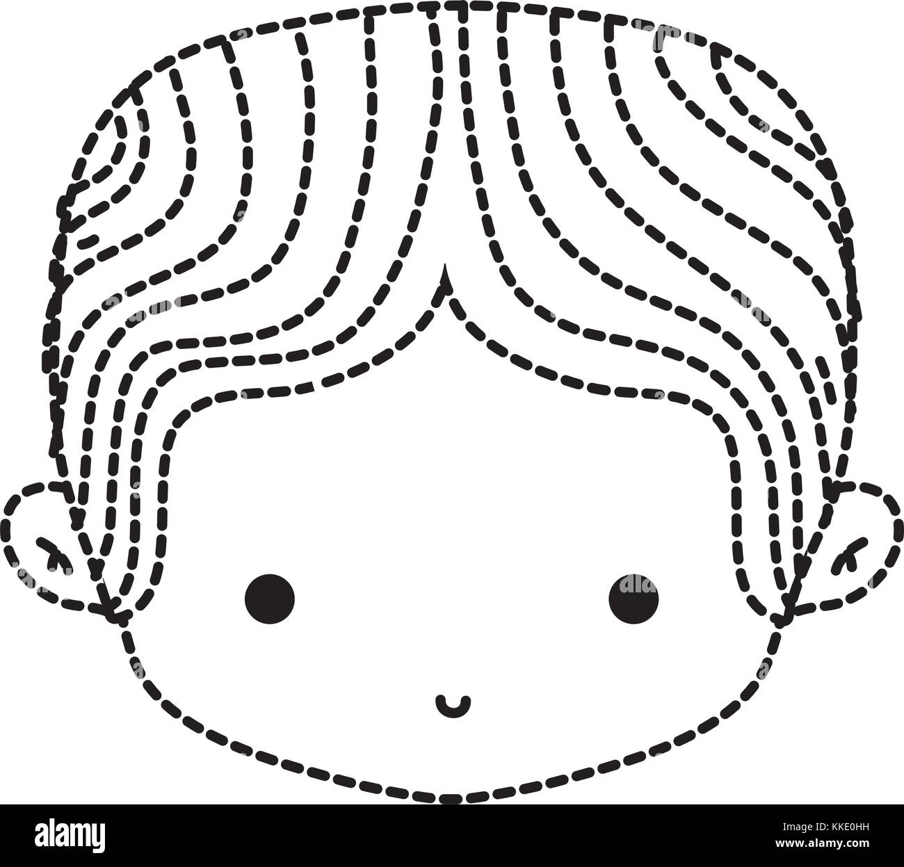 dotted shape boy head with middle parted hair Stock Vector Image & Art ...