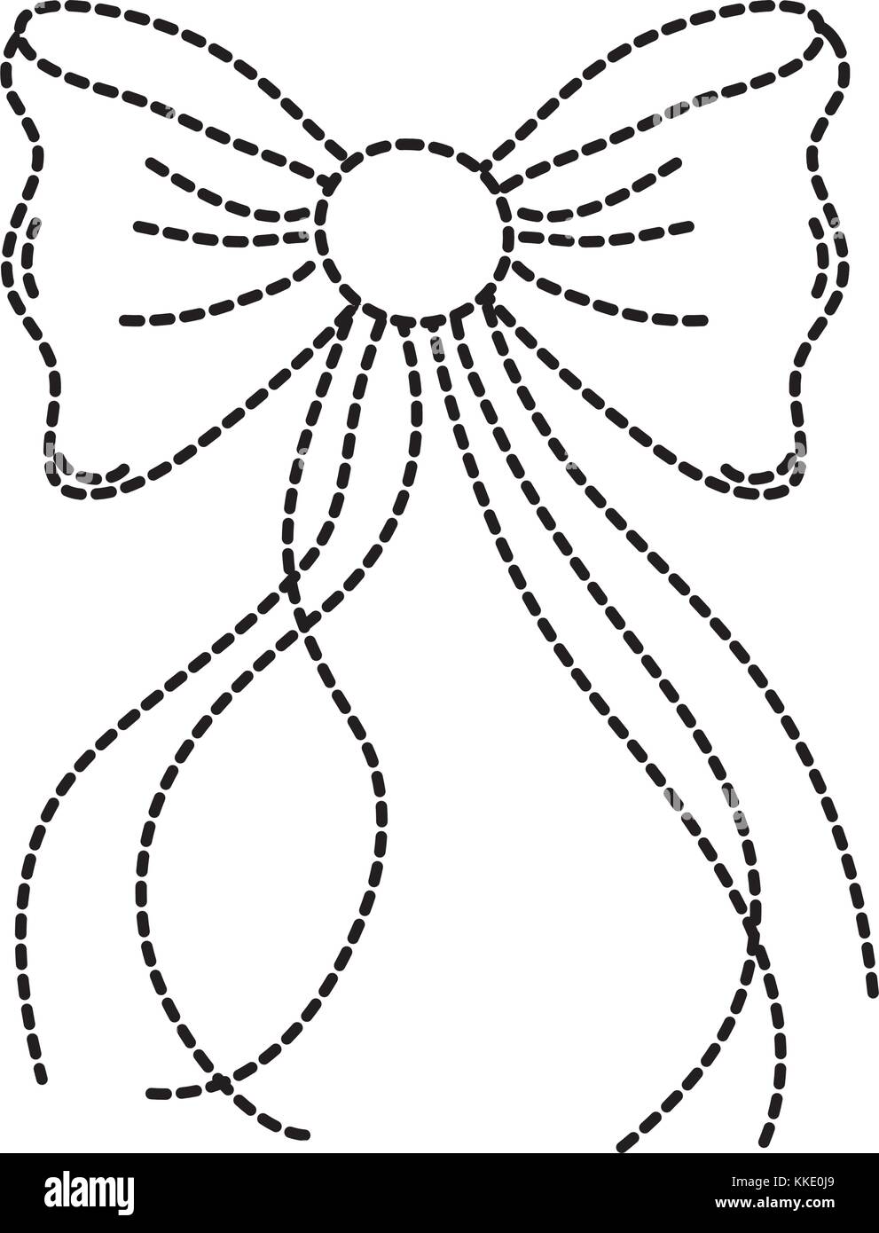 dotted shape ribbon bow with slats decoration design Stock Vector Image ...