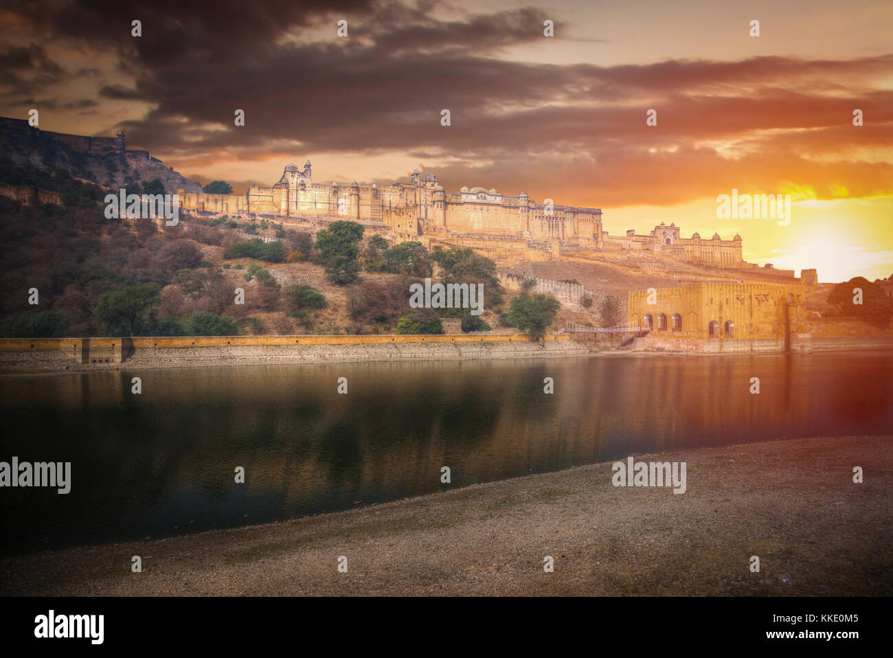 Amber Fort or Amer - fortified residence of Raja . Black goat Stock ...