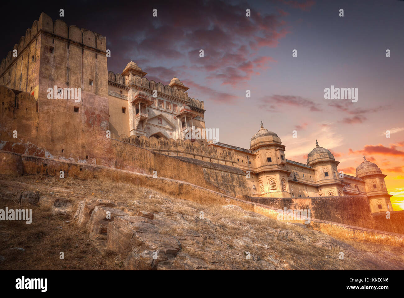 Amber Fort or Amer - fortified residence of Raja . Black goat Stock ...