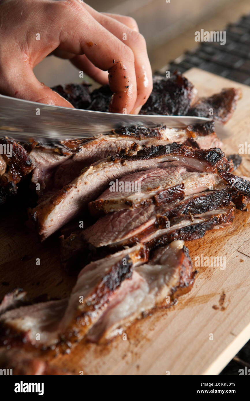 Lamb cooking over open fire hi-res stock photography and images - Alamy