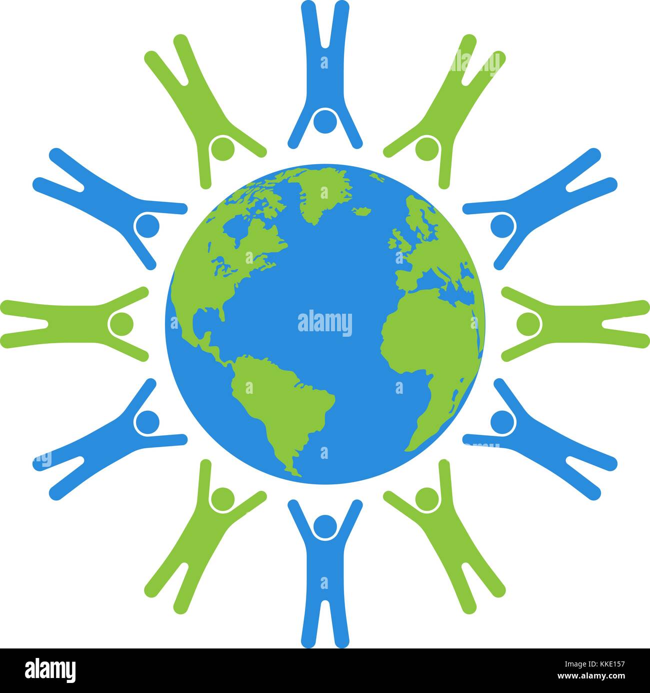 Earth globe with people, Forming Circle and Globe Stock Vector Image ...