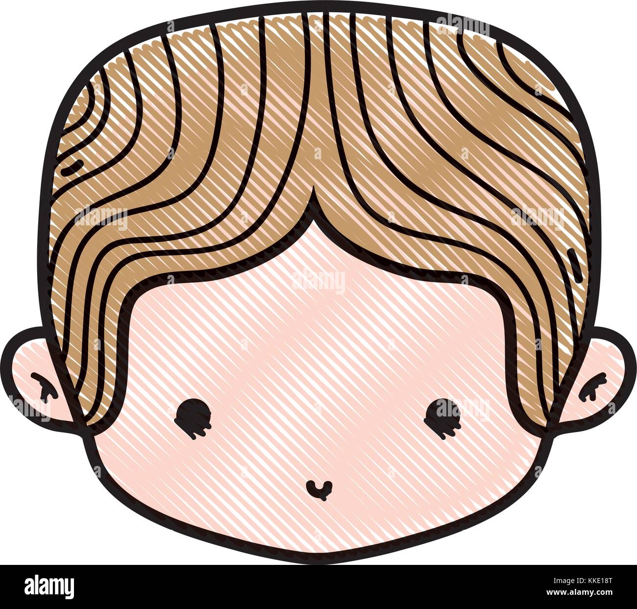 grated boy head with middle parted hair Stock Vector Image & Art - Alamy