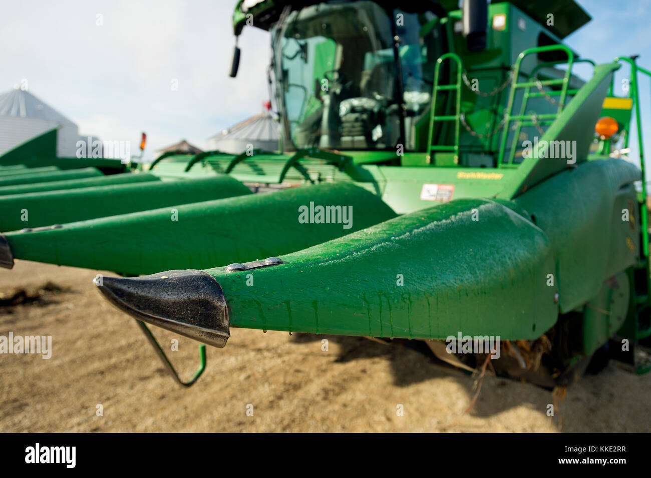 CLOSE UP OF FROST ON COMBINE HEAD UTICA, MINNESOTA Stock Photo - Alamy